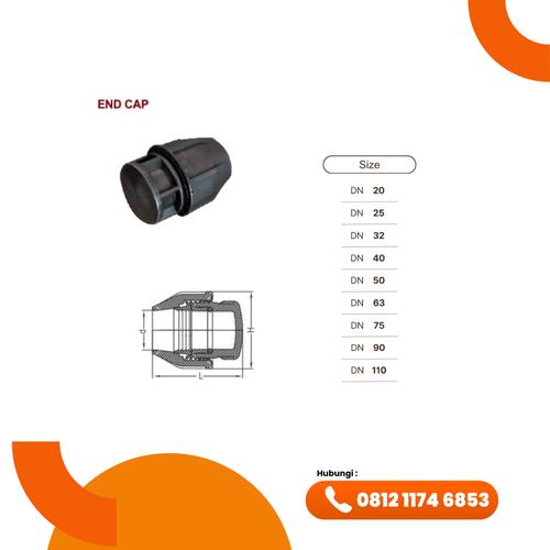 Jual Fitting Compression End Cap Hdpe Fitting HDPE | End Cap Hdpe ...