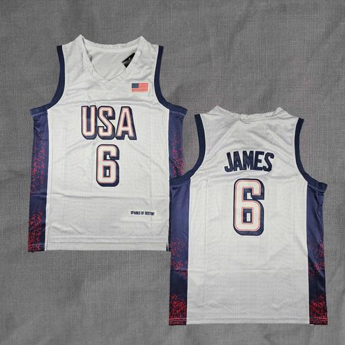 Jual BORDIR Baju Jersey Basket Swingman Lebron James USA Basketball ...