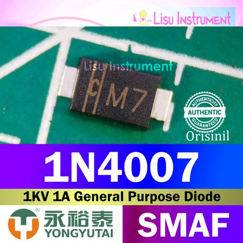 Jual 1N4007 1000V 1KV 1A General Purpose Diode M7 4007 SMAF Yongyutai ORIGINAL - Kota Depok ...
