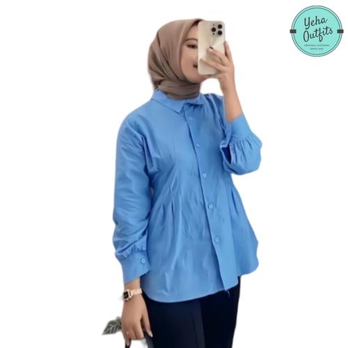 Jual Lunaa Blouse Wanita Korea Baju Atasan Muslim Lengan Panjang ...
