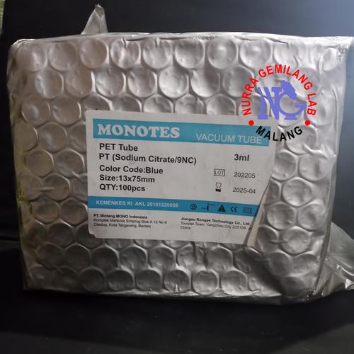 Jual Tabung Vacutainer Vacum Sodium Citrate 9NC (tutup biru) Isi 100Pcs ...