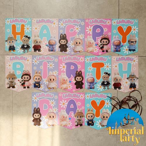 Jual Banner Bunting Flag Happy Birthday HBD Labubu Popmart - Jakarta ...