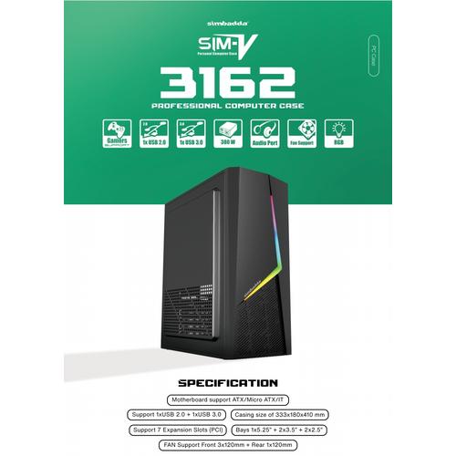 Jual CASING SIMBADDA SIM V / CASE PC SIMBADA SIM-V + PSU 380Watt RESMI ...