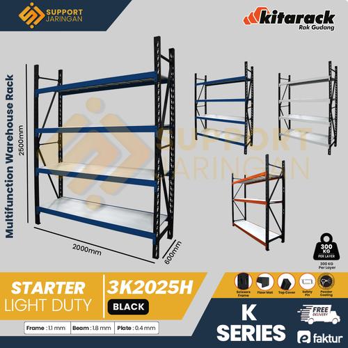 Jual KITARACK 3K2025 Starter Rak Gudang Frame Hitam 2000 x 600 x 2500MM ...