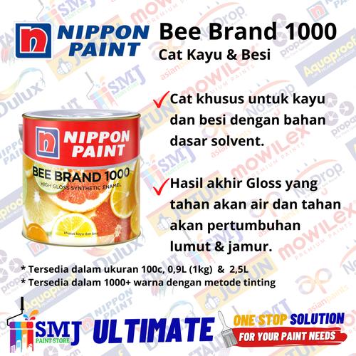 Jual Cat Minyak Besi Kayu NIPPON PAINT BEE BRAND Warna Tinting 2,5L ...
