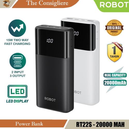 Jual Powerbank ROBOT 20000mah RT22S Original Led 2 Input 3 Output Fast ...