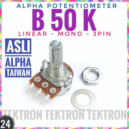 Jual ALPHA B50K Mono ASLI TAIWAN POTENTIOMETER 503 B503 POTENSIO 50K ...