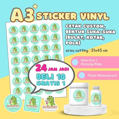 Jual Label Sticker Vinyl / Vinil A3 ( PRINT & CUT ) - Vinyl A3, Print ...