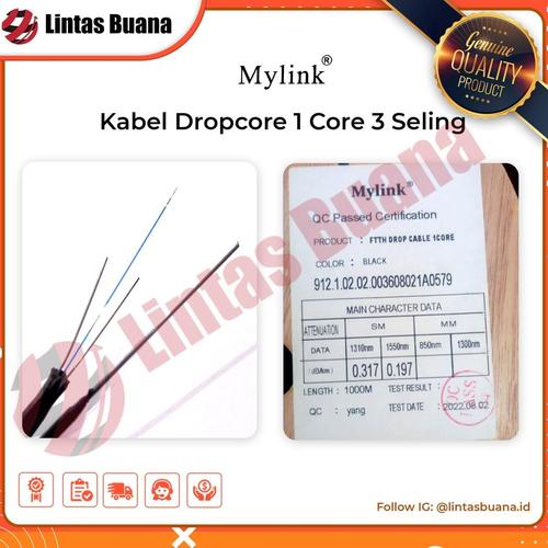 Jual Kabel Ftth Dropcore Mylink 1 Core 3 Seling 1000Meter Fiber Optic ...