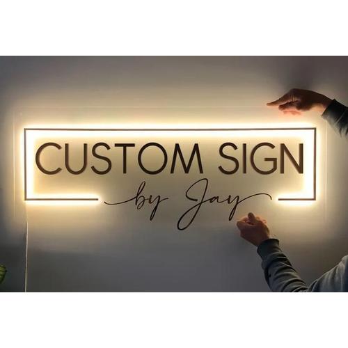 Jual Papan Nama Akrilik Papan Usaha LED Tulisan Custom - 30X30, PAKAI ...