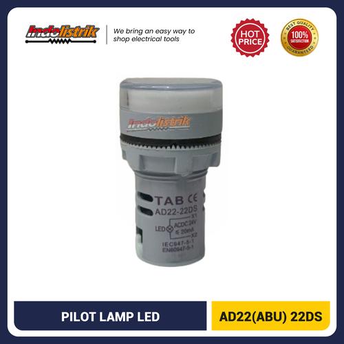 Jual Pilot Lamp LED TAB 22mm AD22(Abu) 22DS 24V AC/DC Pure Putih ...
