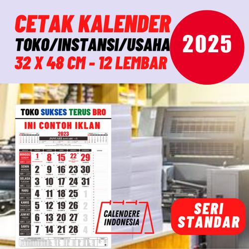 Jual CETAK KALENDER KERJA PAKAI NAMA USAHA UKURAN 32 X 48 CM - 12 ...