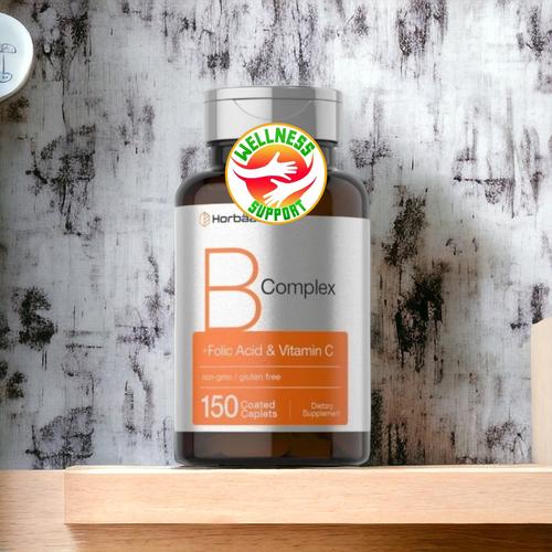Jual Horbaach B-Complex + Folic Acid & Vitamin C - 150 Caplets, Non-GMO ...