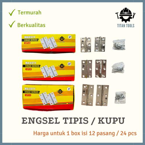 Jual [ISI 24 pcs] Engsel Plat Tipis Lemari Stainless Steel / Engsel ...