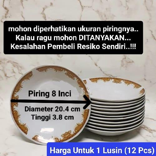 Jual piring makan biasa ukuran 8 Inci (20cm) harga untuk 1 Dus (Isi 12 ...