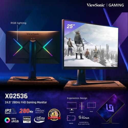 Promo Viewsonic XG2536 24.5" 280Hz FHD Gaming Monitor RGB garansi resmi ...