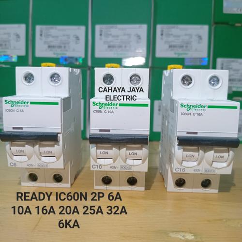Jual MCB Schneider IC60N 2P 6A 10A 16A 20A 25A 32A 6KA ORIGINAL MADE IN INDIA - 25 AMPERE ...