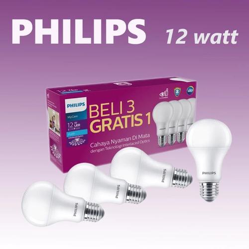 Promo PROMO LAMPU PHILIPS LED 12 WATT BELI 3 GRATIS 1 MULTIPACK PHILIPS ...
