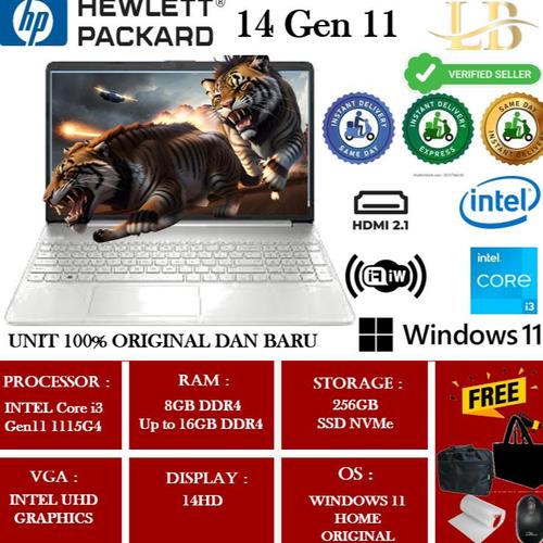 Jual [READY STOK] LAPTOP HP 14 INTEL I3 1115G4 RAM 16GB 512GB SSD 14 ...
