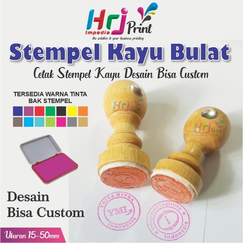 Jual Cetak Stempel Kayu Bulat | Stempel Kayu Desain Custom | Stempel ...