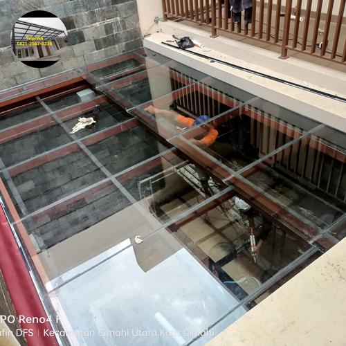 Jual pemasangan kanopi kaca sliding gate buka tutup otomatis canopy ...