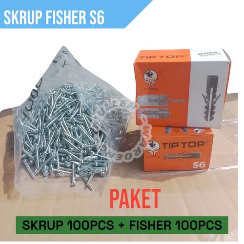 Jual FISER SKRUP S6 / SCREW FISHER S6 WARNA ABU- ABU HARGA PER BOX 100 PCS - Jakarta Timur ...