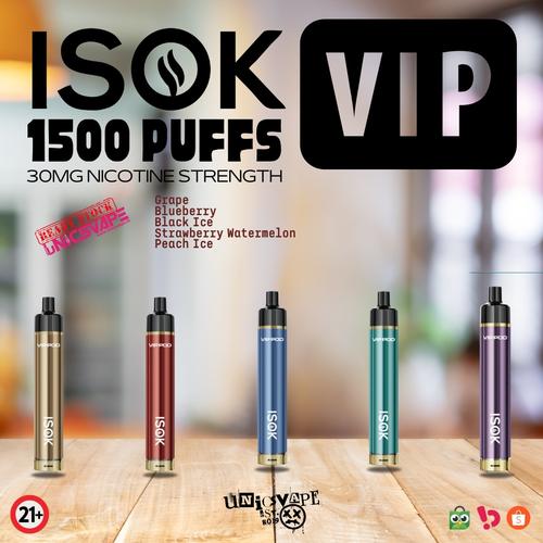 Promo ISOK VIP POD SET 1500 Puffs 30Mg Nicotine Strength Disposable ...