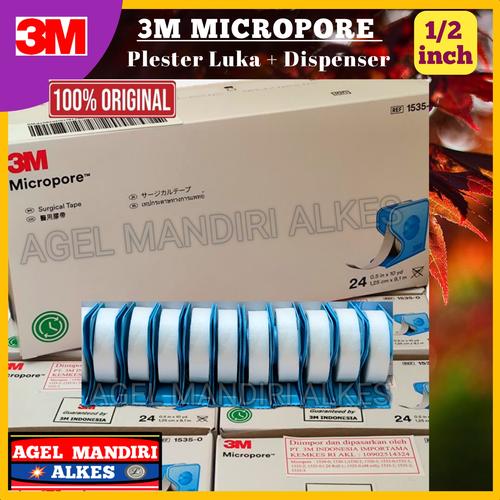 Jual 3M Micropore 1/2 inch Surgical Tape Plester Luka 0,5 inch Plaster ...