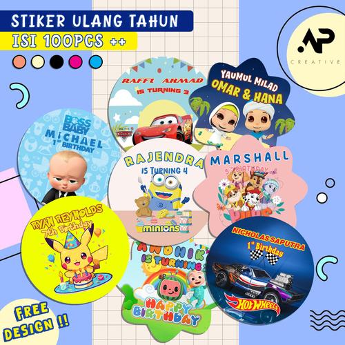 Jual Stiker Label Ulang Tahun Anak Custom Nama | Stiker Label Ulang ...