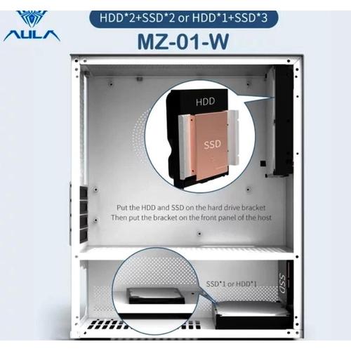 Jual Pc case gaming aula micro atx tempered glass free 3 fan 12cm rgb ...