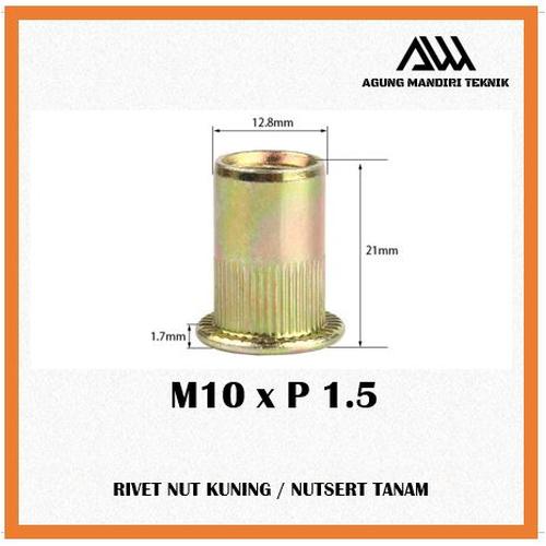 Jual Mur Rivet Nut M10 Rivnut M 10 Nut Rivet 10mm Nutsert Insert Tanam ...