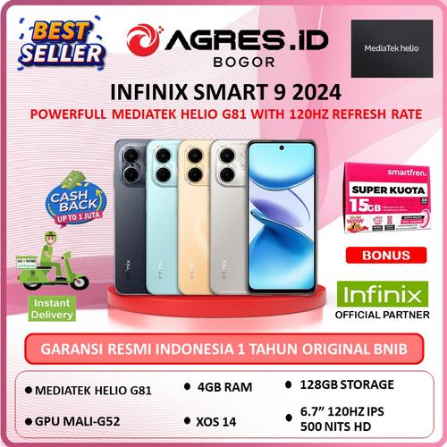Promo Infinix Smart 9 2024 Smartphone 2024 Ram 4gb 128gb Garansi Resmi ...