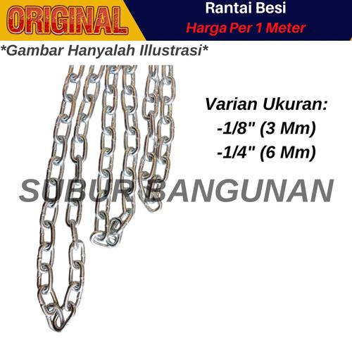 Jual Rantai Besi/ Rantai Pagar Portal Gembok Motor Kuat Galvanized 1 ...