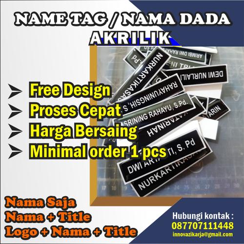 Jual Nama dada / Name tag Akrilik plastik atribut guru / dosen ...