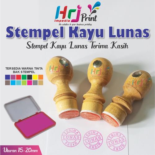 Jual Stempel lunas kayu terima kasih | Stempel lunas bulat kecil ...
