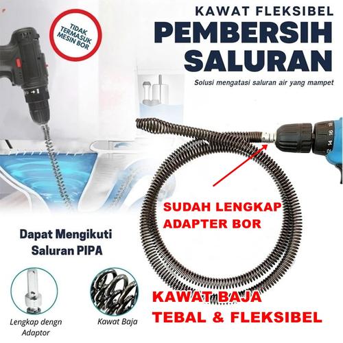 Jual SLING PIPE CLEANER kawat baja pembersih saluran pipa air mampet ...