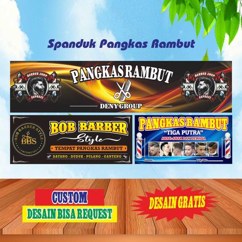 Jual Cetak Spanduk Banner Pangkas Rambut Barbershop Custom - 1Mx50CM ...