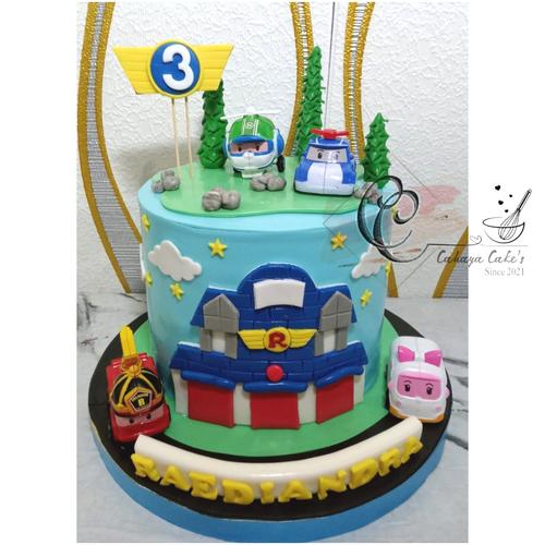 Jual Robocar Cake / Kue Ulang Tahun Robocar / Custom Cake Robocar/ Cake ...