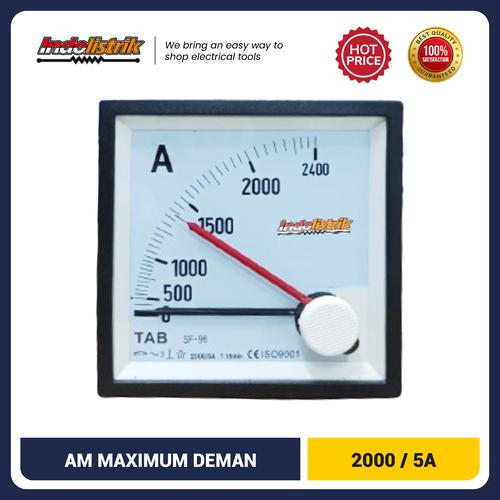 Promo Ampere Meter Maximum Demand Analog AC 2000 / 5 A 96 x 96 TAB ...