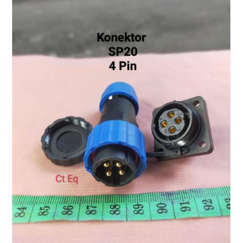 Jual Konektor SP20 4 Pin Plug n Socket IP68 Panel Mount konektor Steker ...