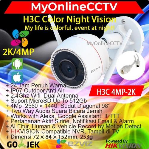 Jual EZVIZ H3C 4MP Color Night IP Cam AI Wifi CCTV Outdoor Audio 2 Arah ...