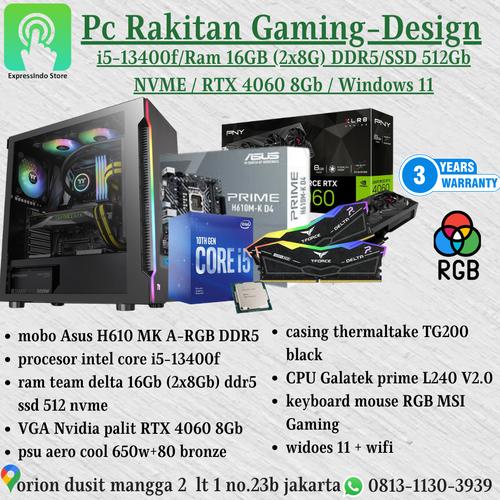 Jual PC RAKITAN GAMING - Design intel core i5-13400f Ram 16Gb (2x8Gb ...