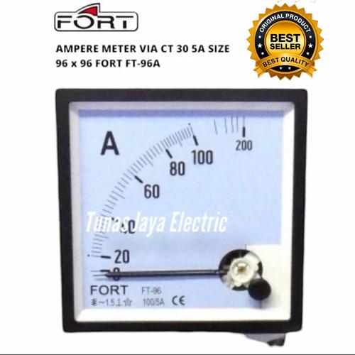Jual Amper Meter Via CT/5A FORT - Size 72x72 / 96x96 - 72x72, 30A/5 ...