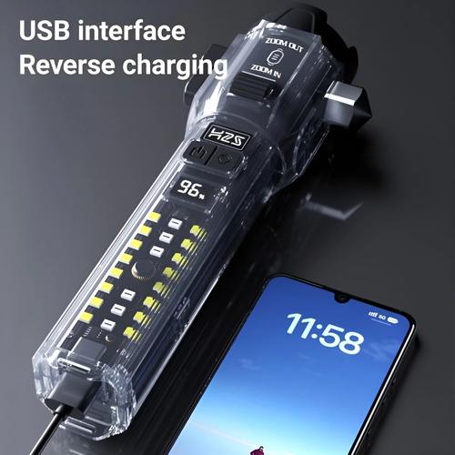 Jual Senter Safety 10 IN 1 LED Laser 30w Cas Roll Zoom In Out Hammer ...