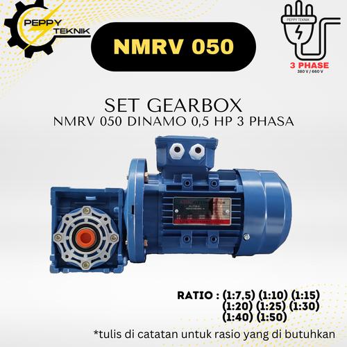 Jual SET NMRV 050 + motor 0.5 hp 3 phase worm gear / gearbox / gearbox ...