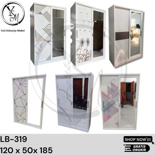 Jual Lemari Baju 2 Pintu Besi Kaca - Lemari Baju Sliding 2 pintu kaca - Almari Baju Besi Sliding ...