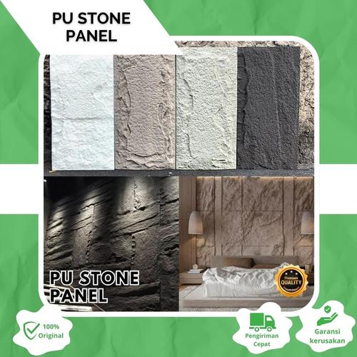 Promo PU Stone Panel Batu Alam 3D Dinding Estetik ukuran 60cmx120cm ...