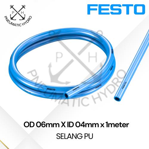 Jual HOSE SELANG PU FESTO OD 6mm x ID 4mm x 1meter BIRU ( PUN-6 x 1) - BIRU TRANSPARAN - Jakarta ...