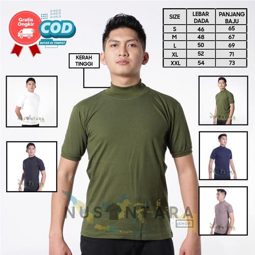Jual Kaos Polos Satpam Tni Polri Kerah Tinggi Warna Army Hitam Cream ...