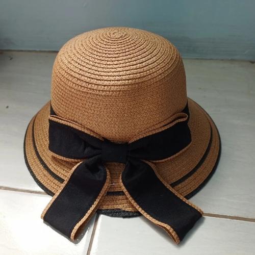 Jual Topi Pantai Wanita Pita Mutiara Gelombang / Topi Wanita Labrika House - Kota Cimahi ...